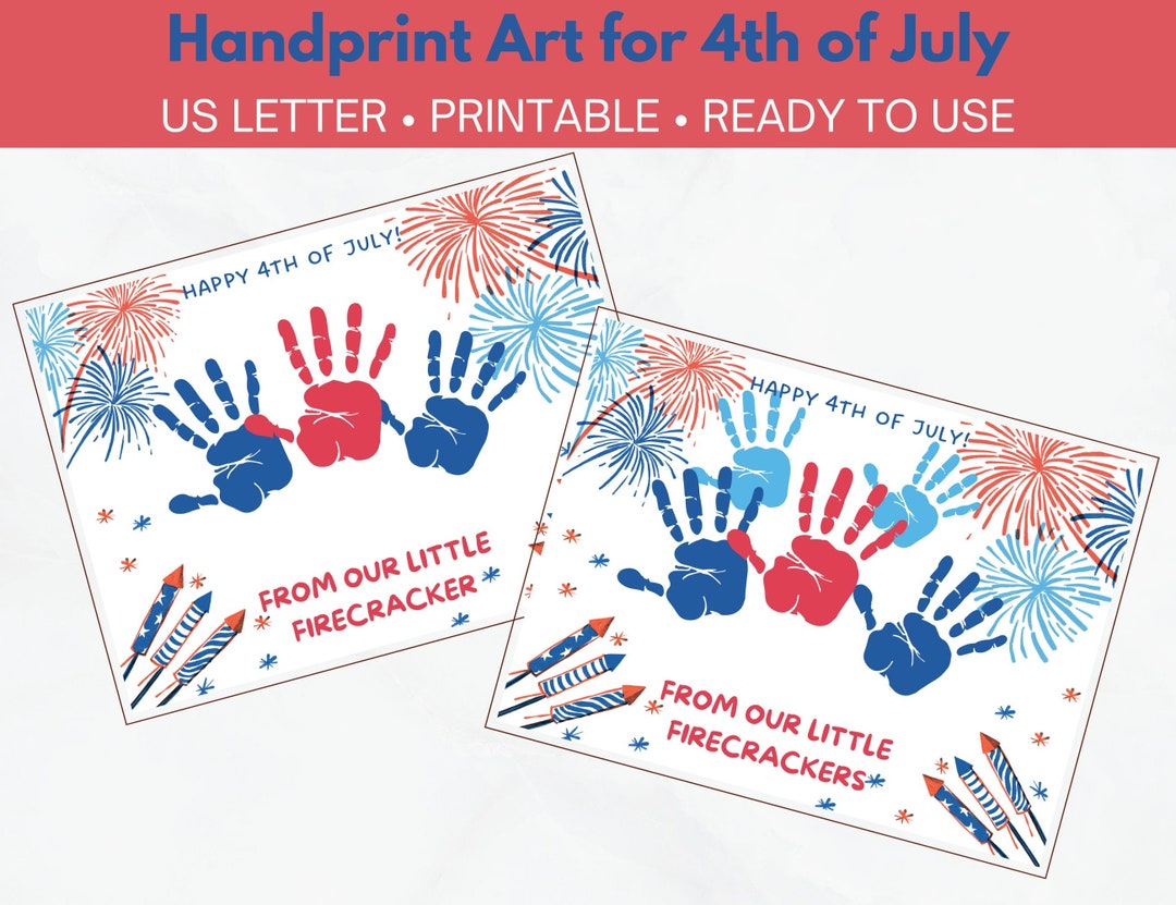4th of July Handprint Art Independence Day Handprint Keepsake Fireworks ...
