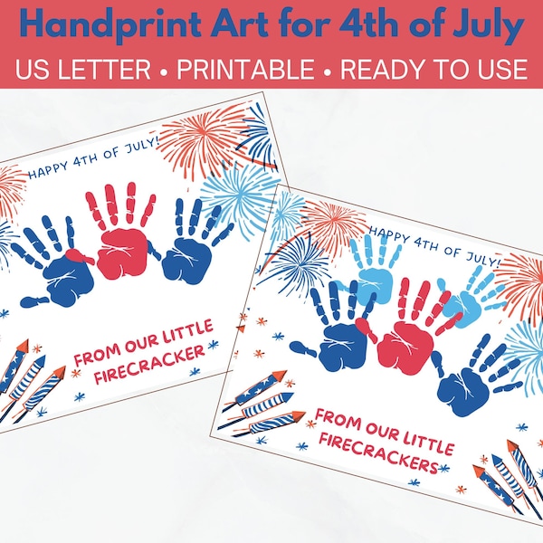 July 4th Handprint Art - Etsy