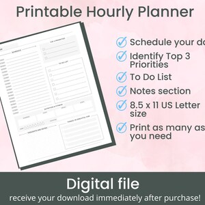 Daily Planner Printable Prioritized Hourly Planner Time Blocking ...