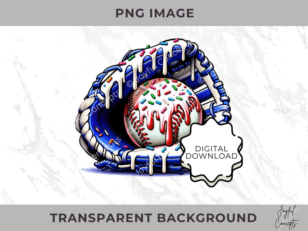 Baseball Ice Cream Drip Blue Red PNG Baseball Youth Sport Team Digital ...