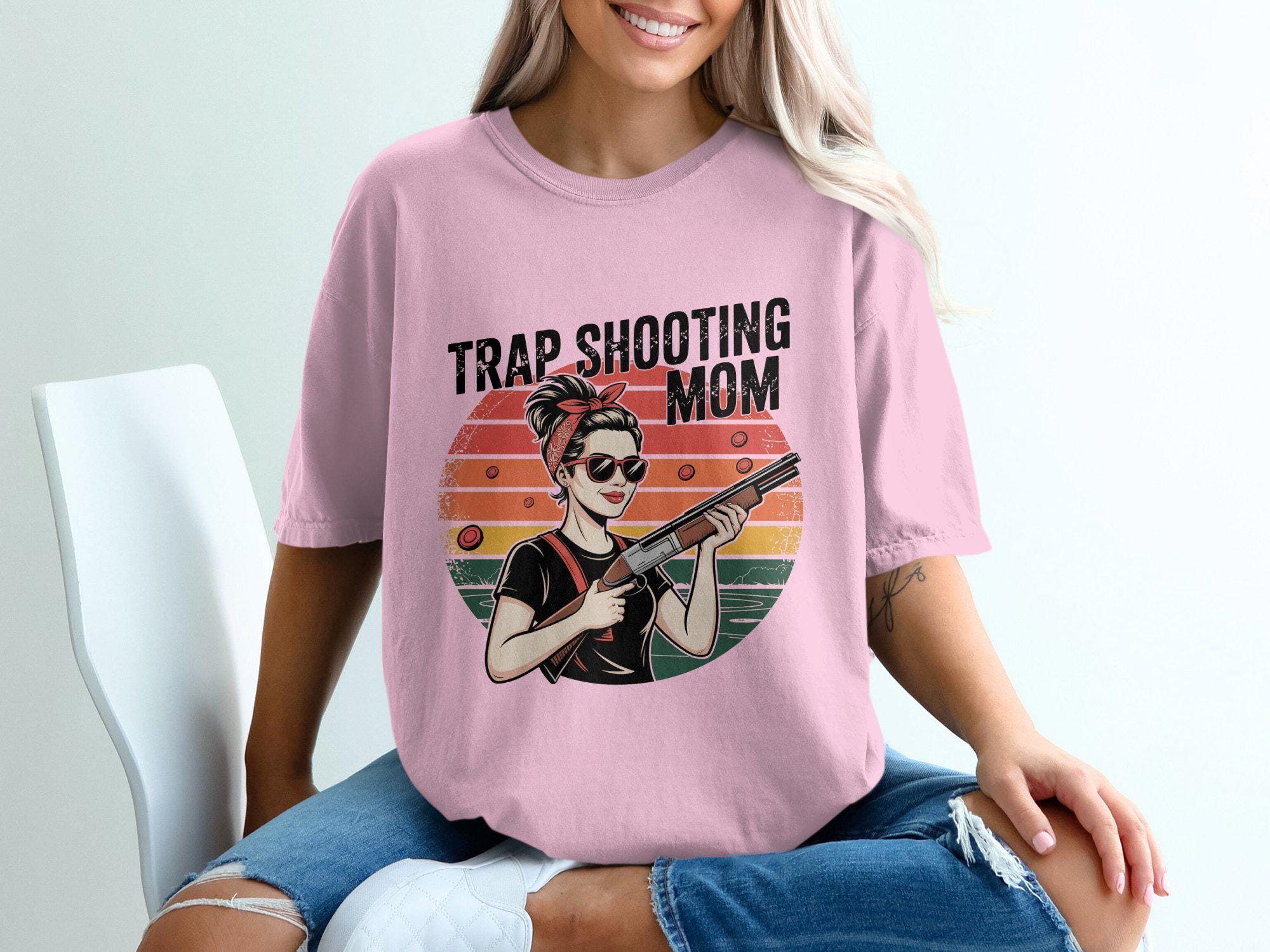 Trap Shooting Mom PNG Trap Shooting Lover T Shirt Design Shooter Mom ...