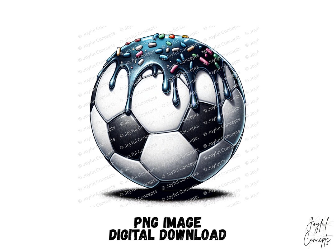Soccer Ice Cream Drip Navy PNG Soccer Ball Sprinkles Digital Art Youth ...