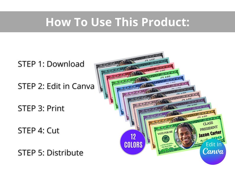 Class President Flyer Editable Class President Money Template Voting ...