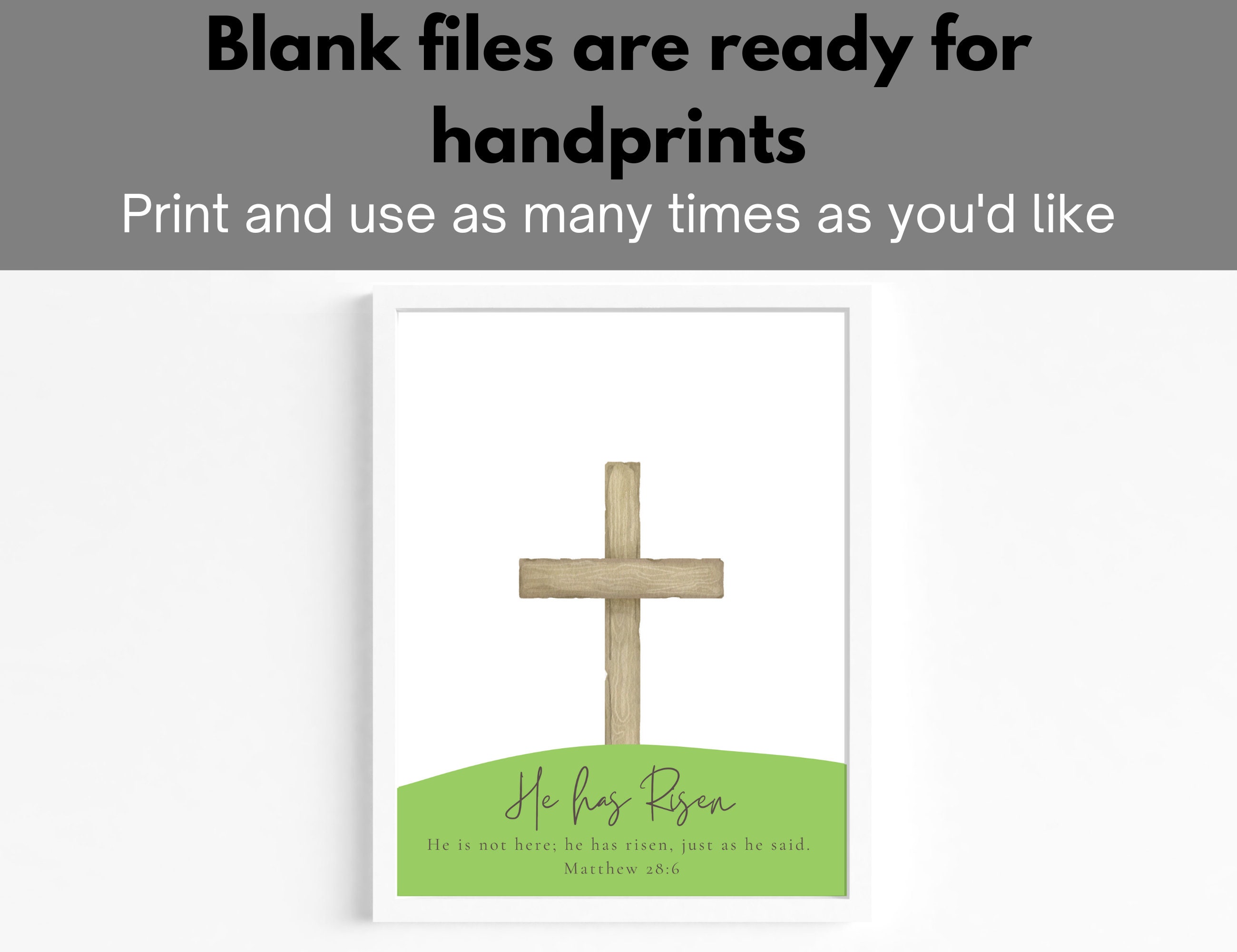 Easter Handprint Art Craft He is Risen Printable Handprint Art Craft ...