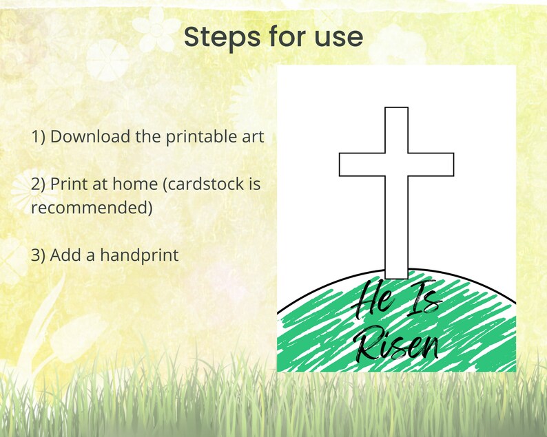 Easter Handprint Art Craft He is Risen Printable Handprint Art Craft ...