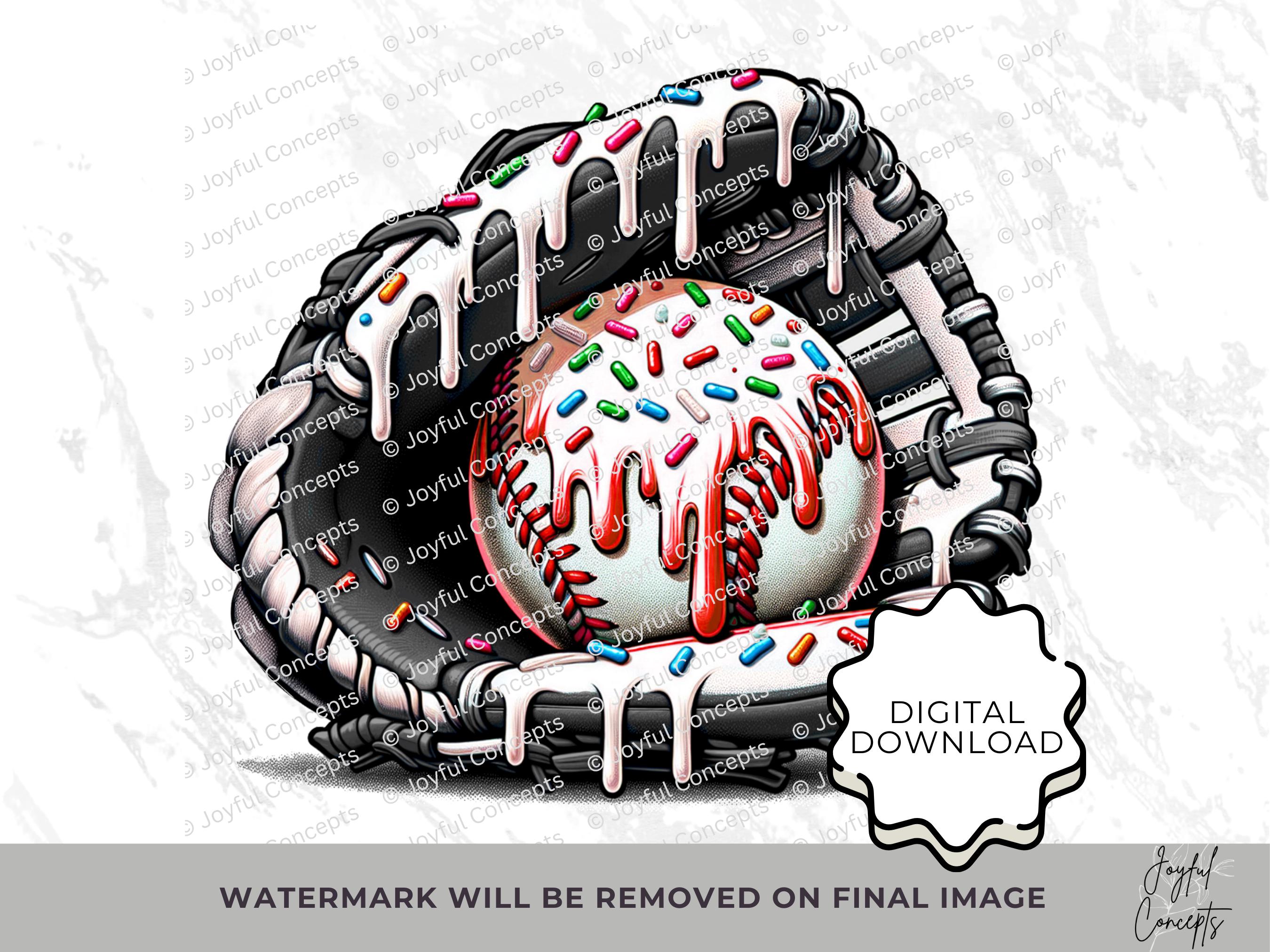 Baseball Ice Cream Drip Black Gray Red PNG Baseball Youth Sport Team ...