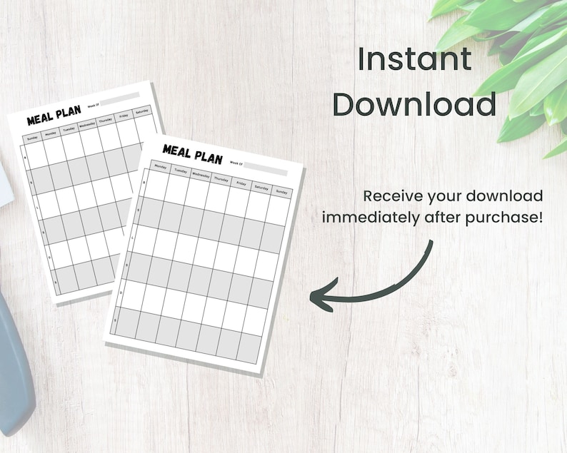 7 Day Printable Meal Plan Includes Sections for Breakfast, Lunch ...
