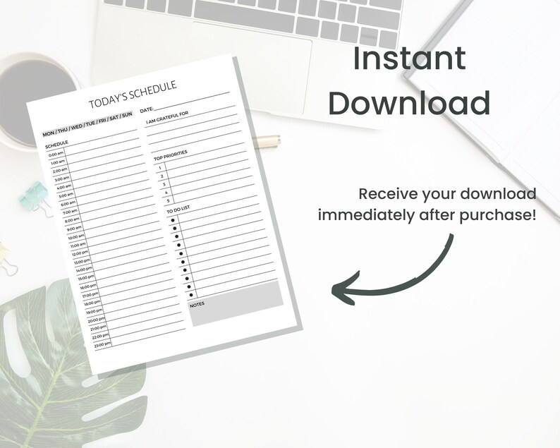 24-hour Daily Planner Printable Prioritized Hourly Planner - Etsy