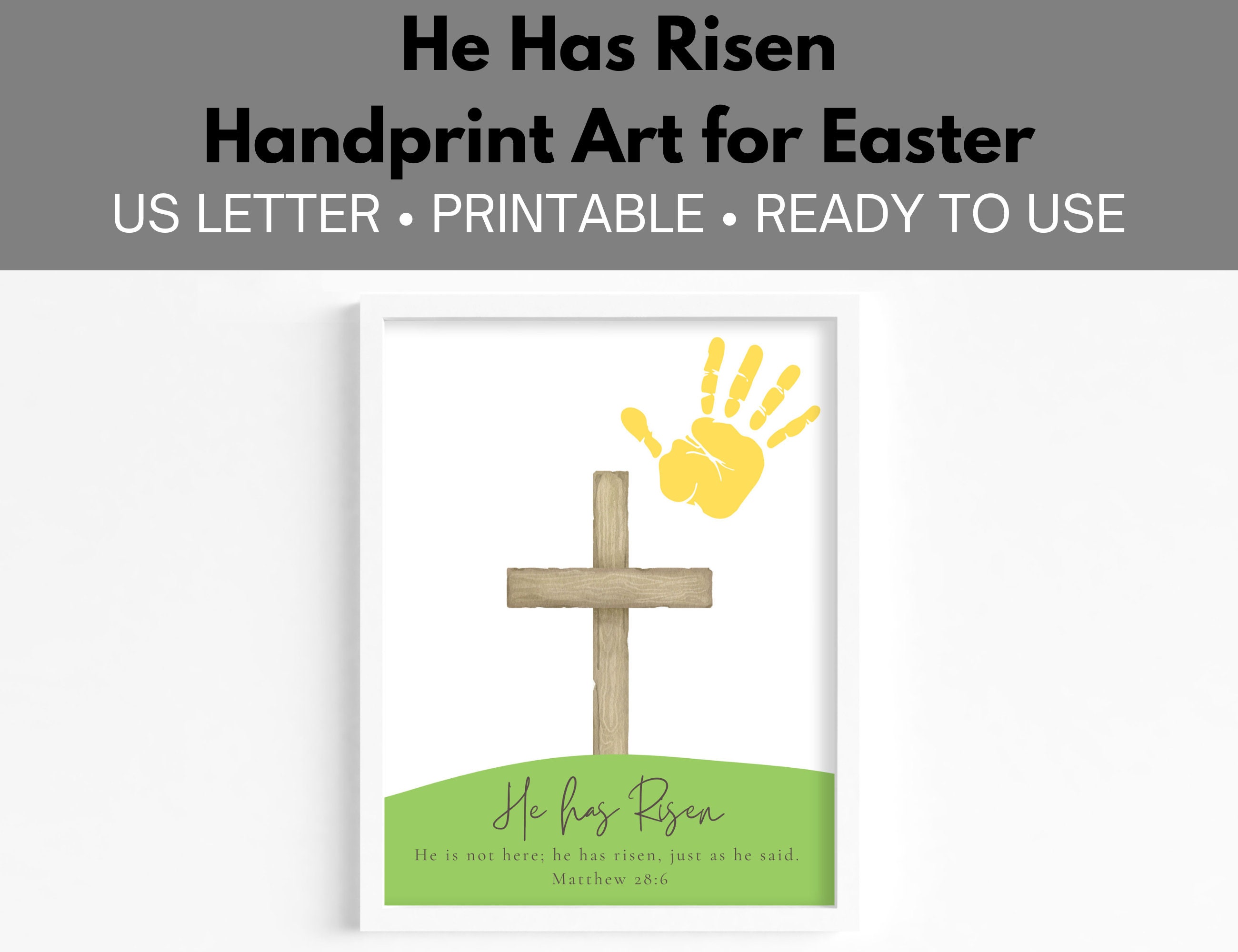 Easter Handprint Art Craft He is Risen Printable Handprint Art Craft ...