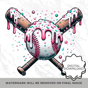 Baseball Ice Cream Drip PNG Baseball Youth Sport Team Digital File ...