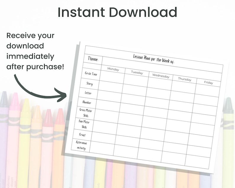 Lesson Plan Template Preschool Lesson Planner Homeschool - Etsy