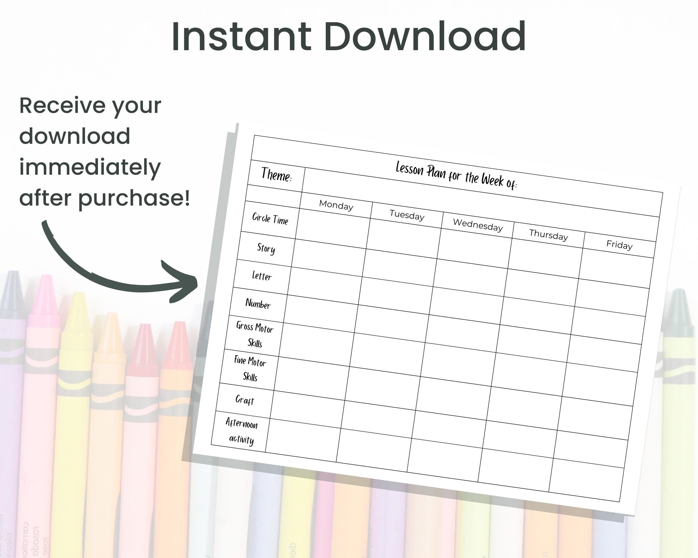 Lesson Plan Template Preschool Lesson Planner Homeschool Weekly Lesson ...