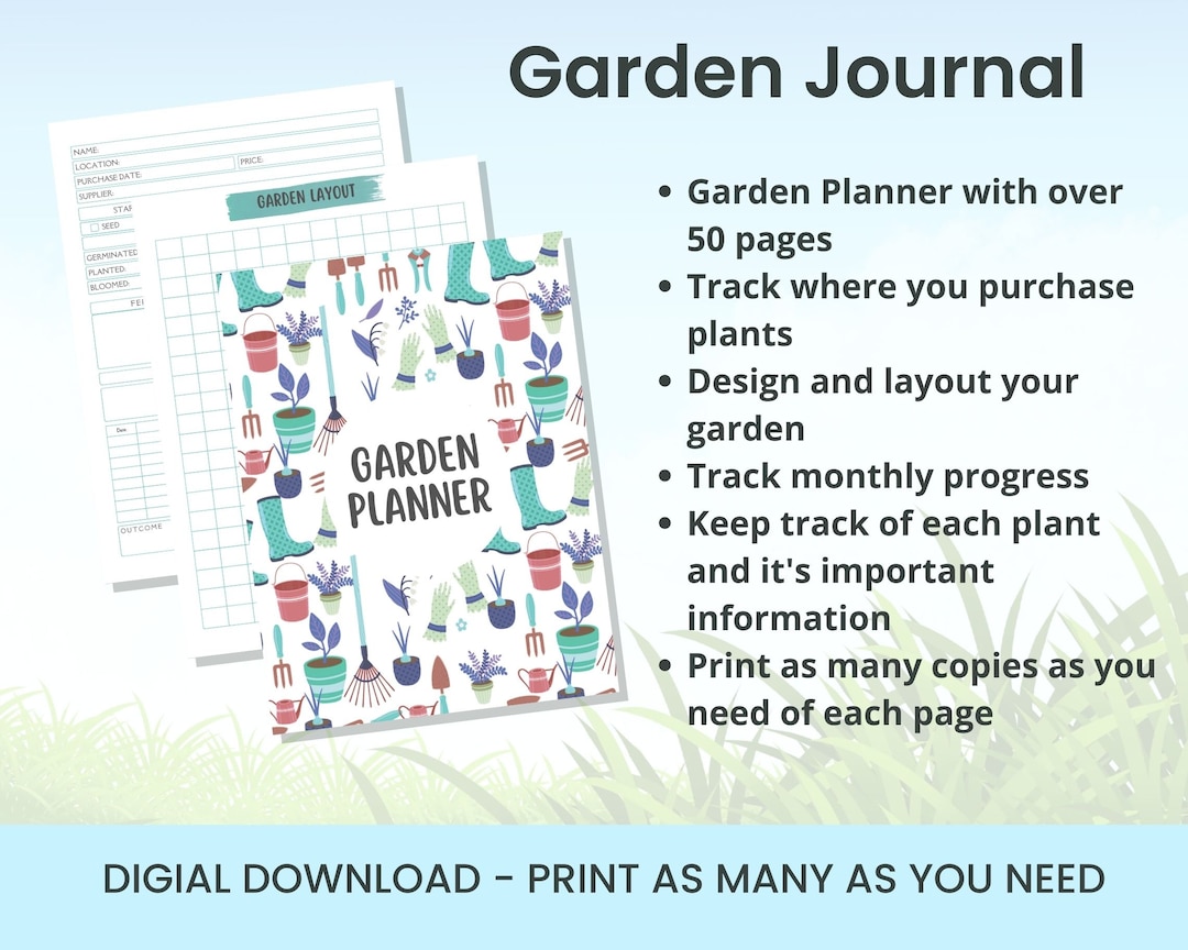 Gardening Planner Printable Garden Journal Notebook - Etsy