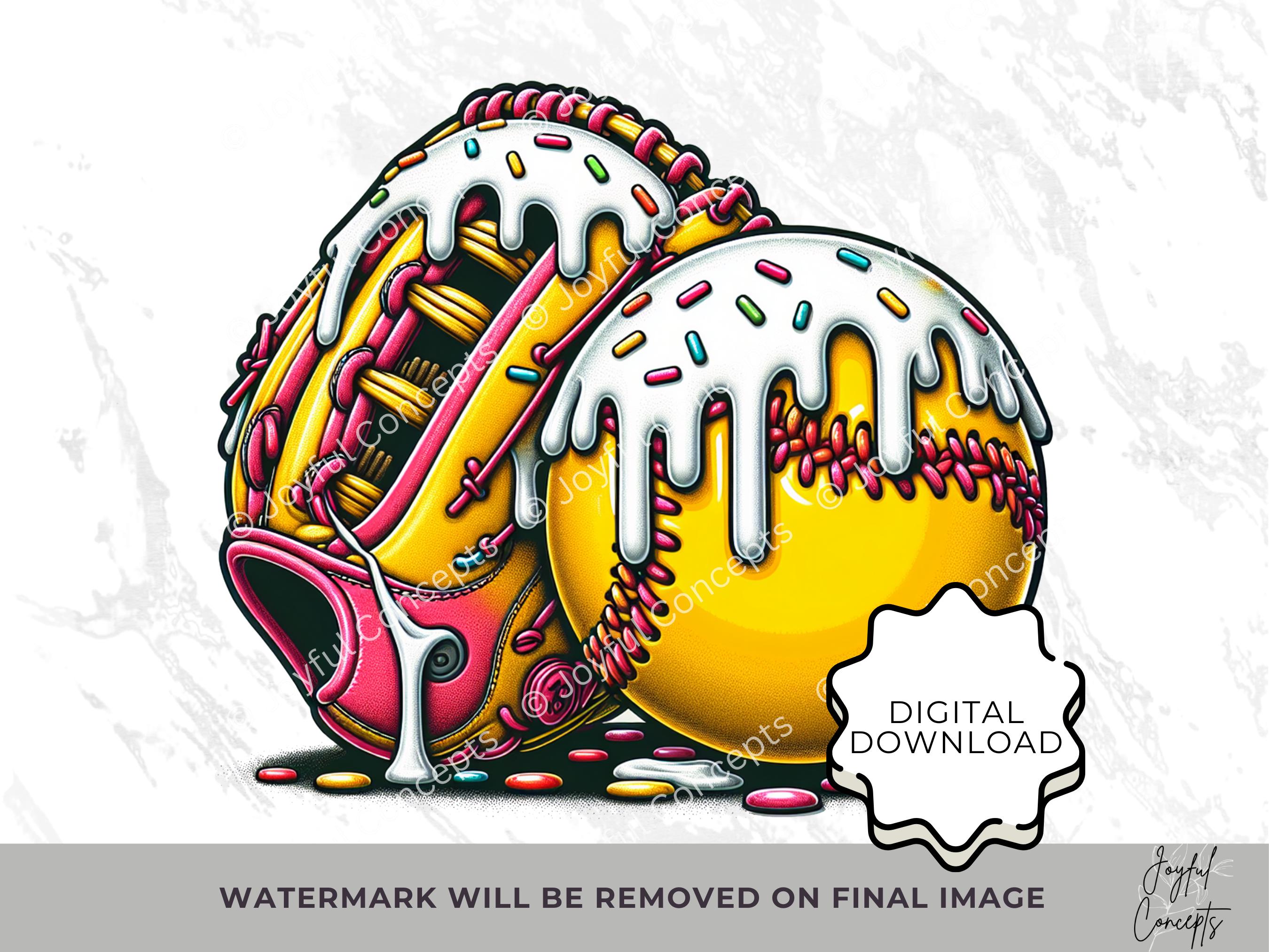 Softball Ice Cream Drip PNG Softball Youth Sport Team Digital File ...