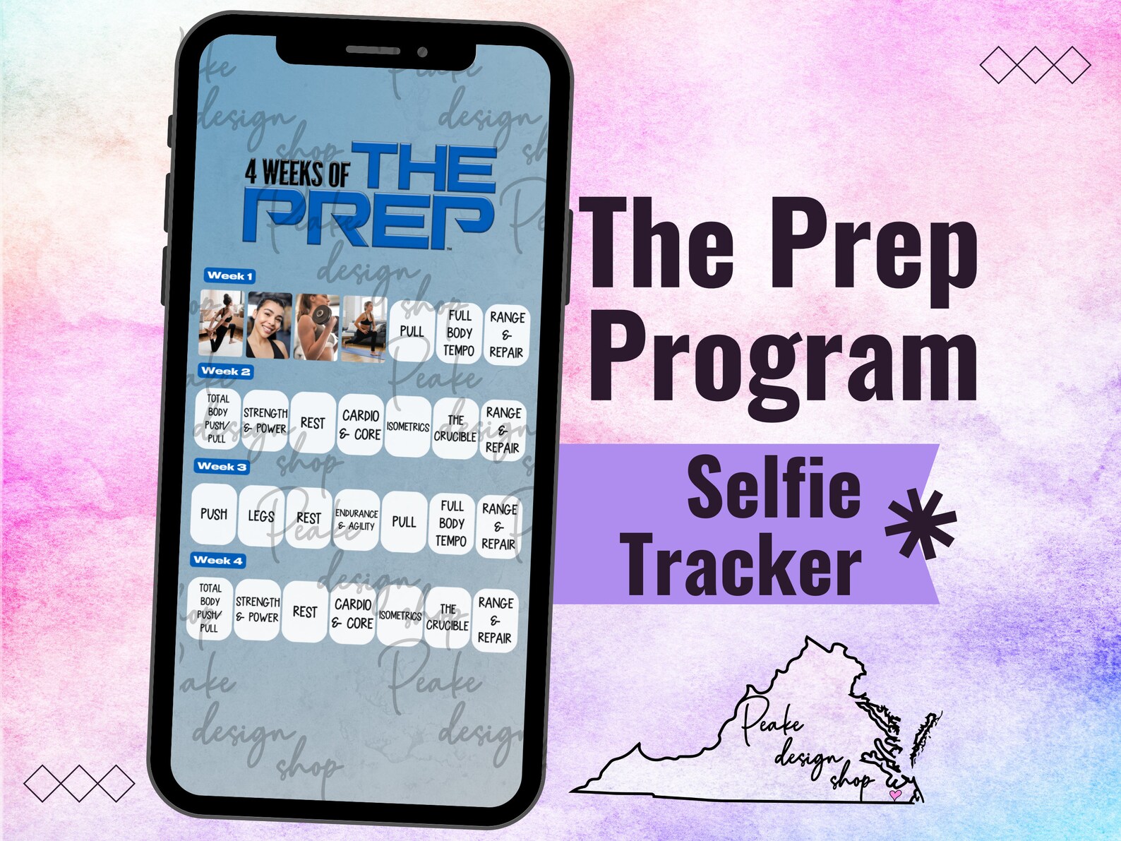 4 Weeks of the Prep Sweaty Selfie Workout Tracker • Bodi, Beachbody ...