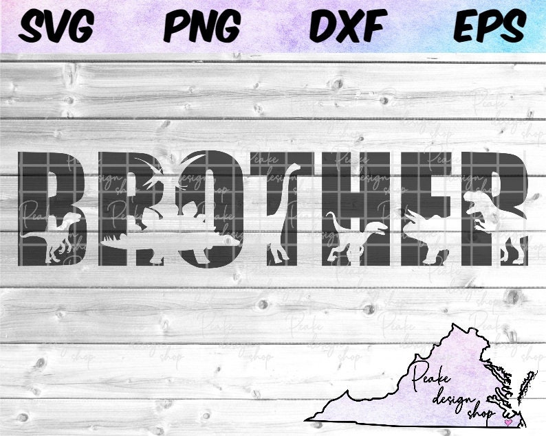 Brother Dinosaur SVG T-rex SVG T Rex Boy T-rex Dinosaur - Etsy