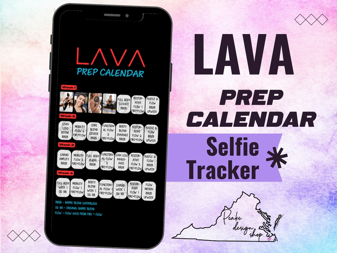 LAVA Prep Calendar Sweaty Selfie Workout Tracker • Bodi, Beachbody ...