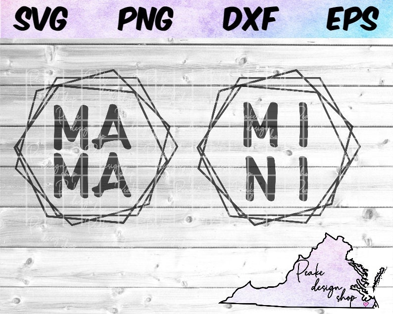 Mama Mini Hexagon SVG Mommy and Me SVG Mom SVG Mom Life Mother | Etsy