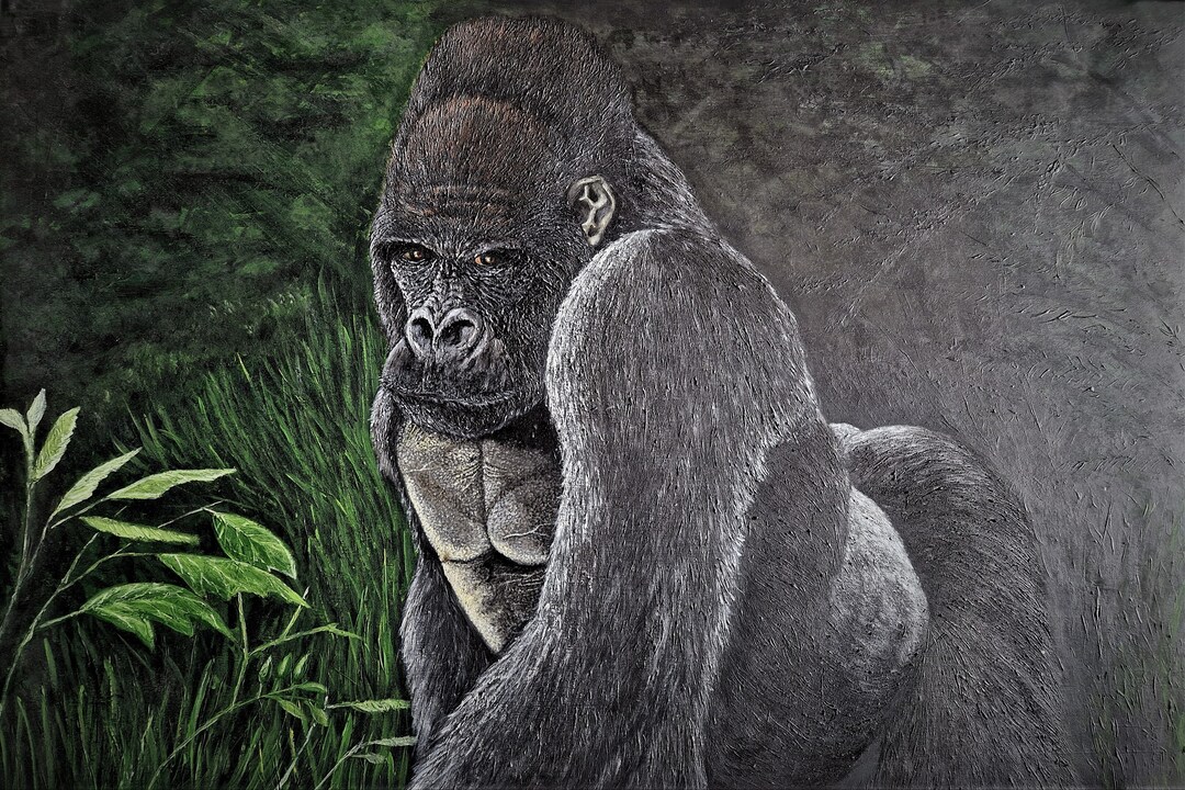 Silverback Gorilla -original Artwork-acrylic Painting - Etsy