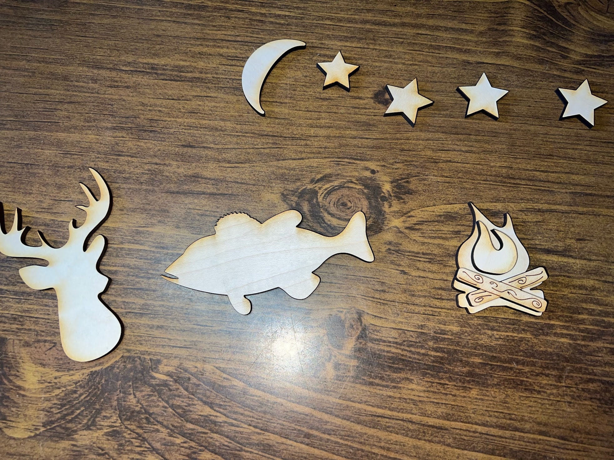 DIY Camping Cabin Tiered Tray Decor Unfinished Wood Blanks DIY Kit ...