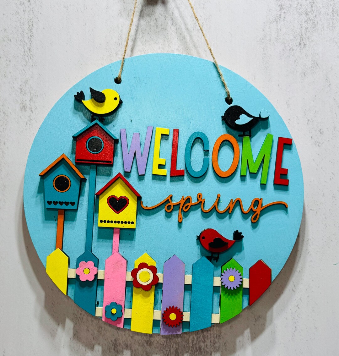 16 Inch DIY Unpainted Wood & MDF Round Sign | Blank Welcome Sign for ...