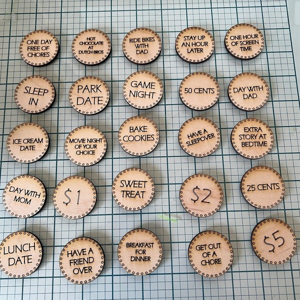 Laser Cut Wood Tokens - Etsy