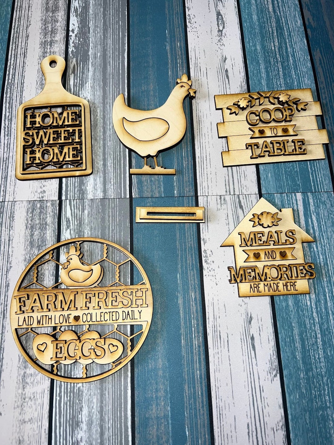 DIY Chicken Tiered Tray Decor Wood Blanks Laser Cut Wood Cutouts - Etsy
