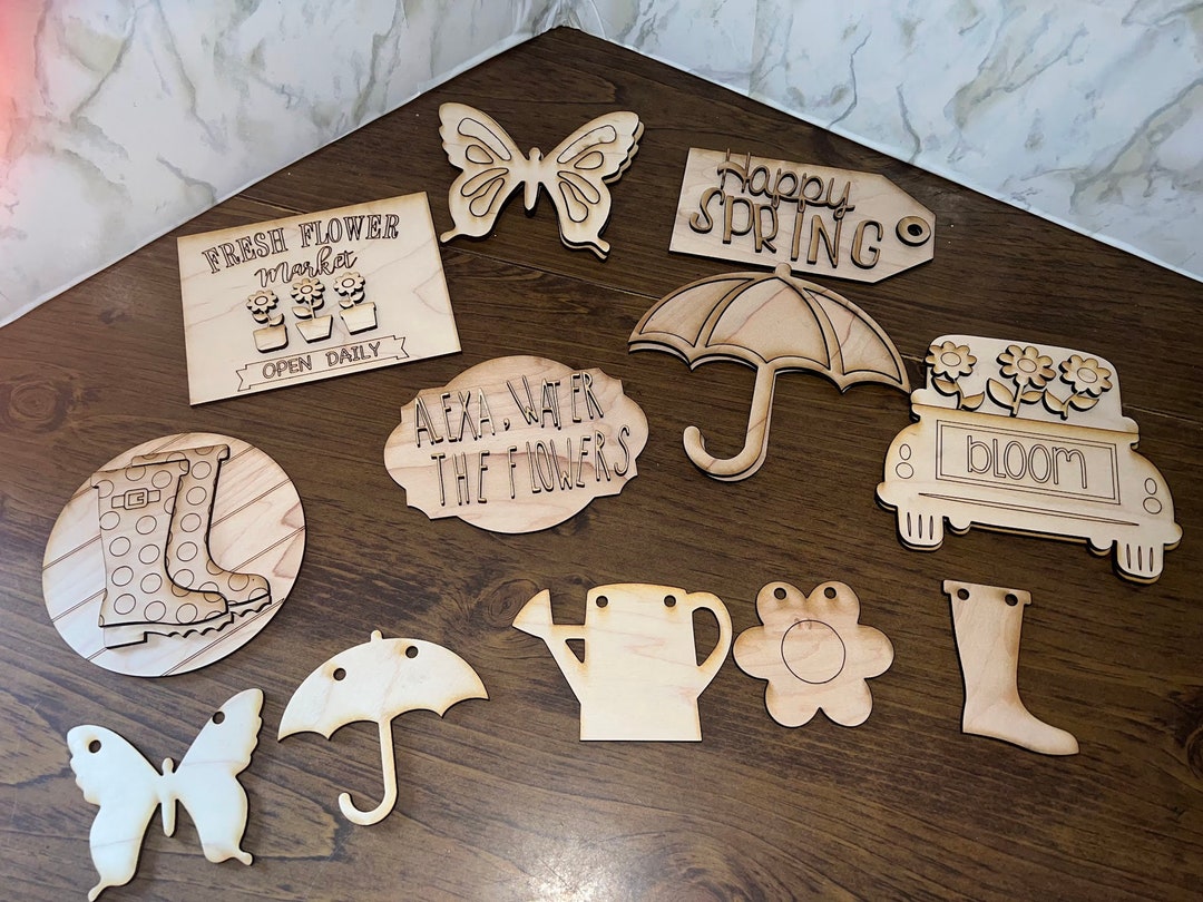 DIY Spring Tiered Tray Decor | Shelf Sitter | Unfinished Wood Blanks ...