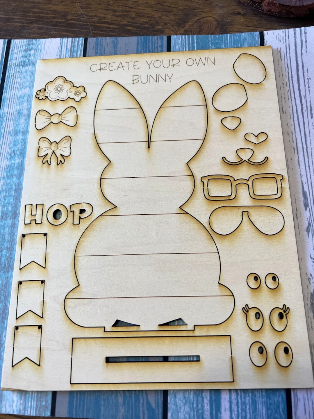 DIY Color Your Own Easter Bunny | Wood Cutouts | Laser Cut - Etsy