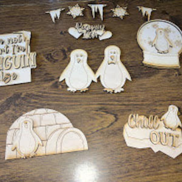 Penguin Wood Cutouts - Etsy