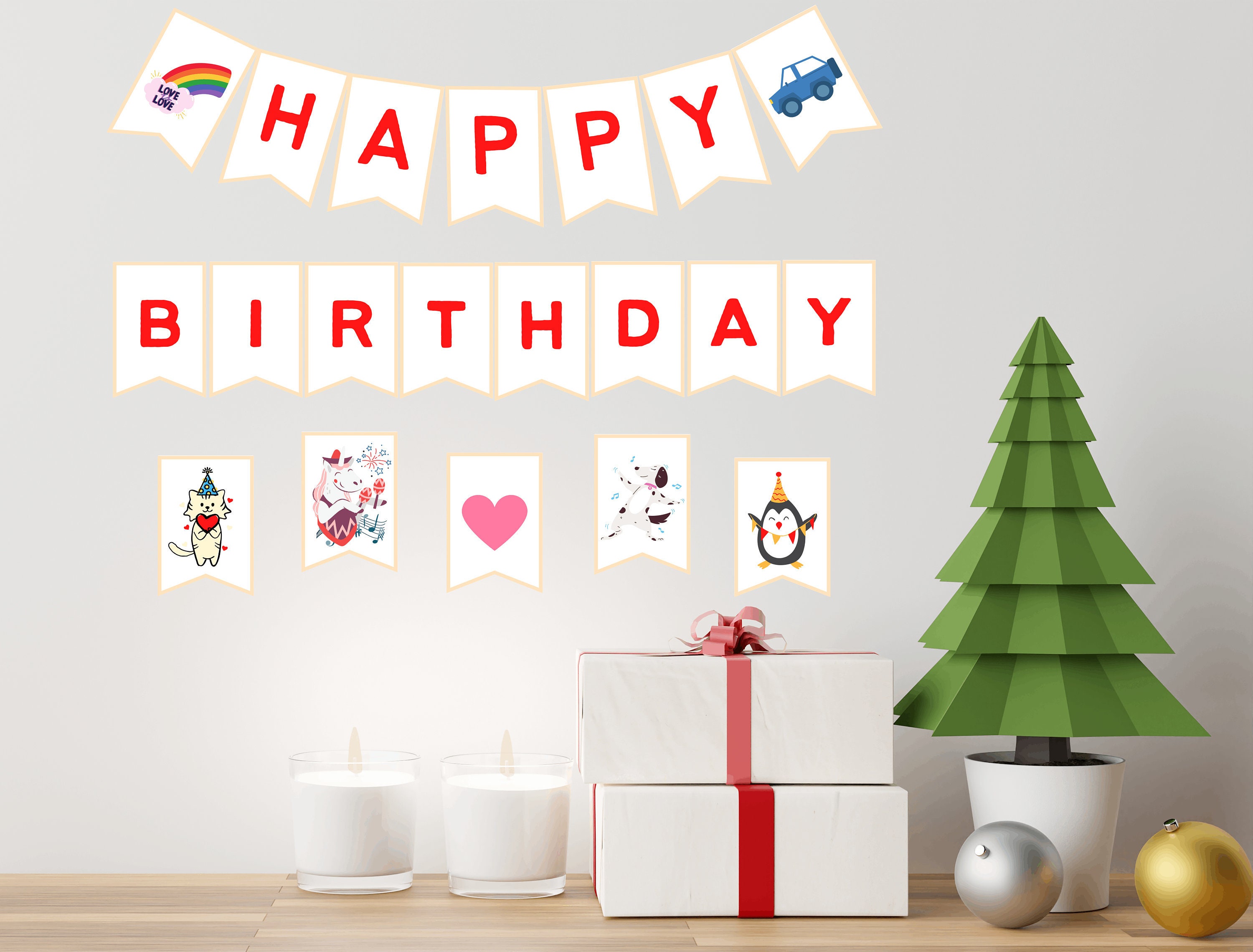 Happy Birthday Printable Banner With Funny & Cute Animals, INSTANT ...