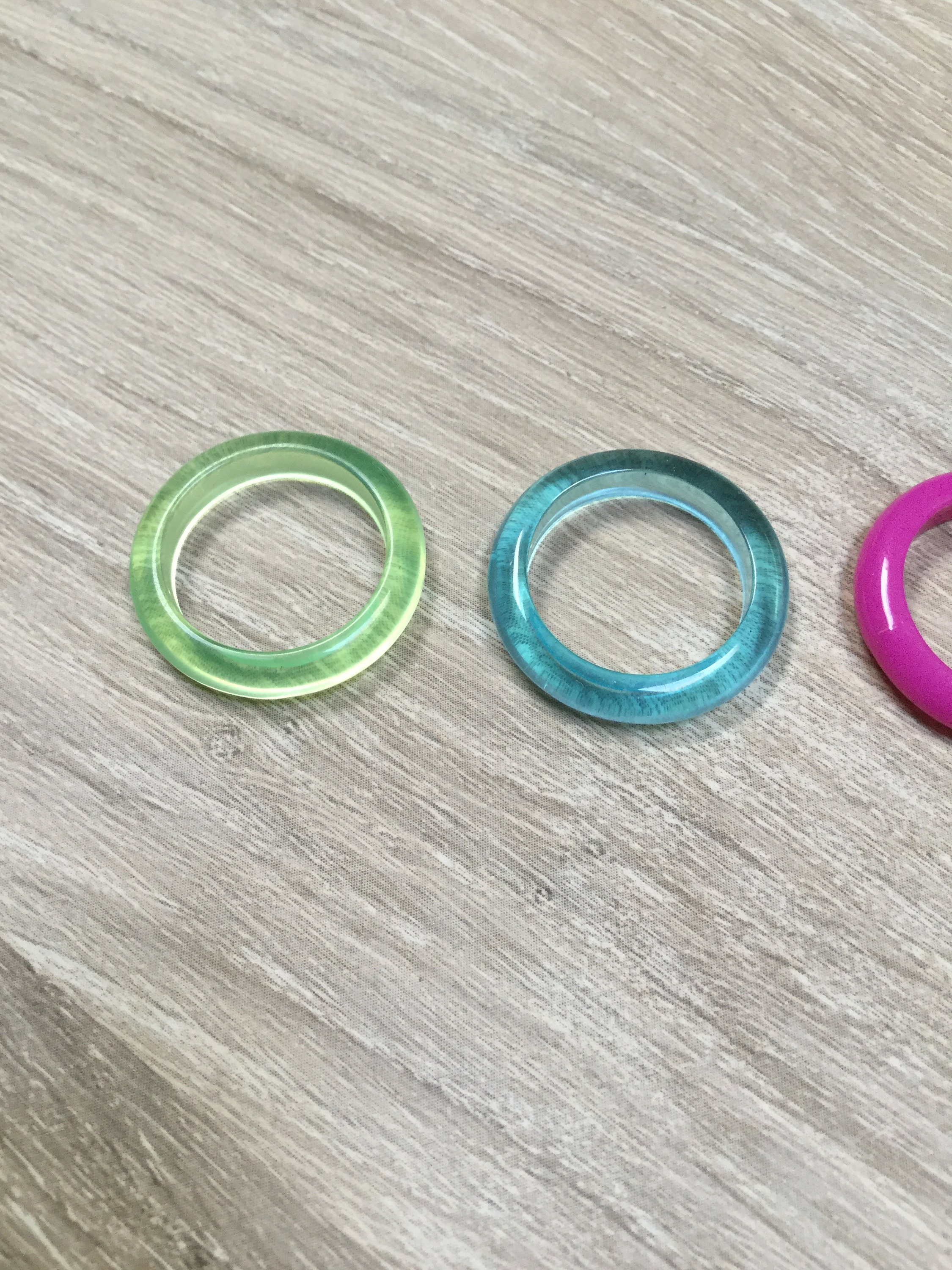 Vintage Plastic Rings. Has Beautiful Variety of Colors. Great - Etsy