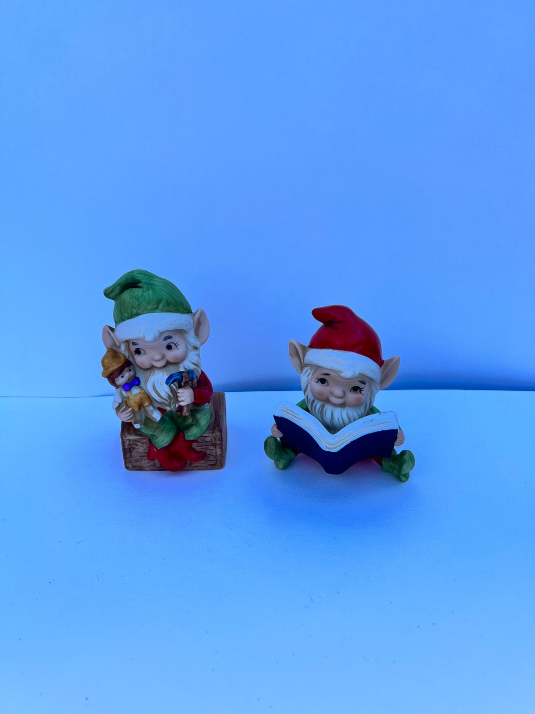 Vintage Christmas Elves Figurines. Cute and Adorable. A Nice Addition ...