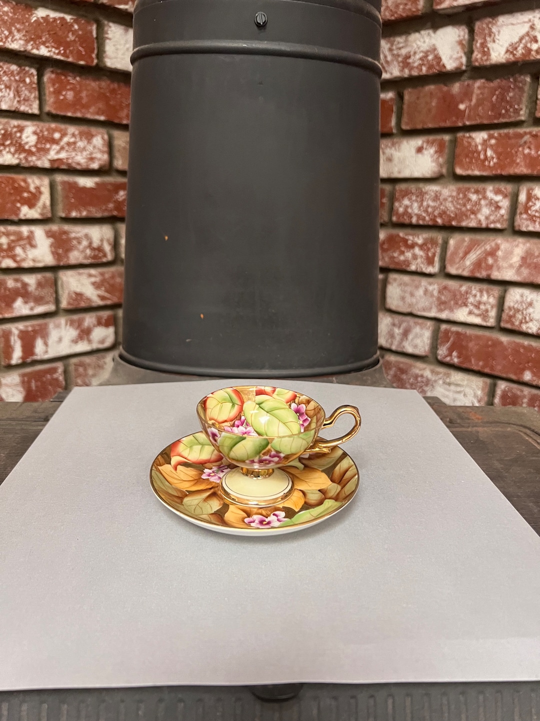 Vintage Lefton China Tea Cup and Saucer. Hand Painted With Beautiful ...