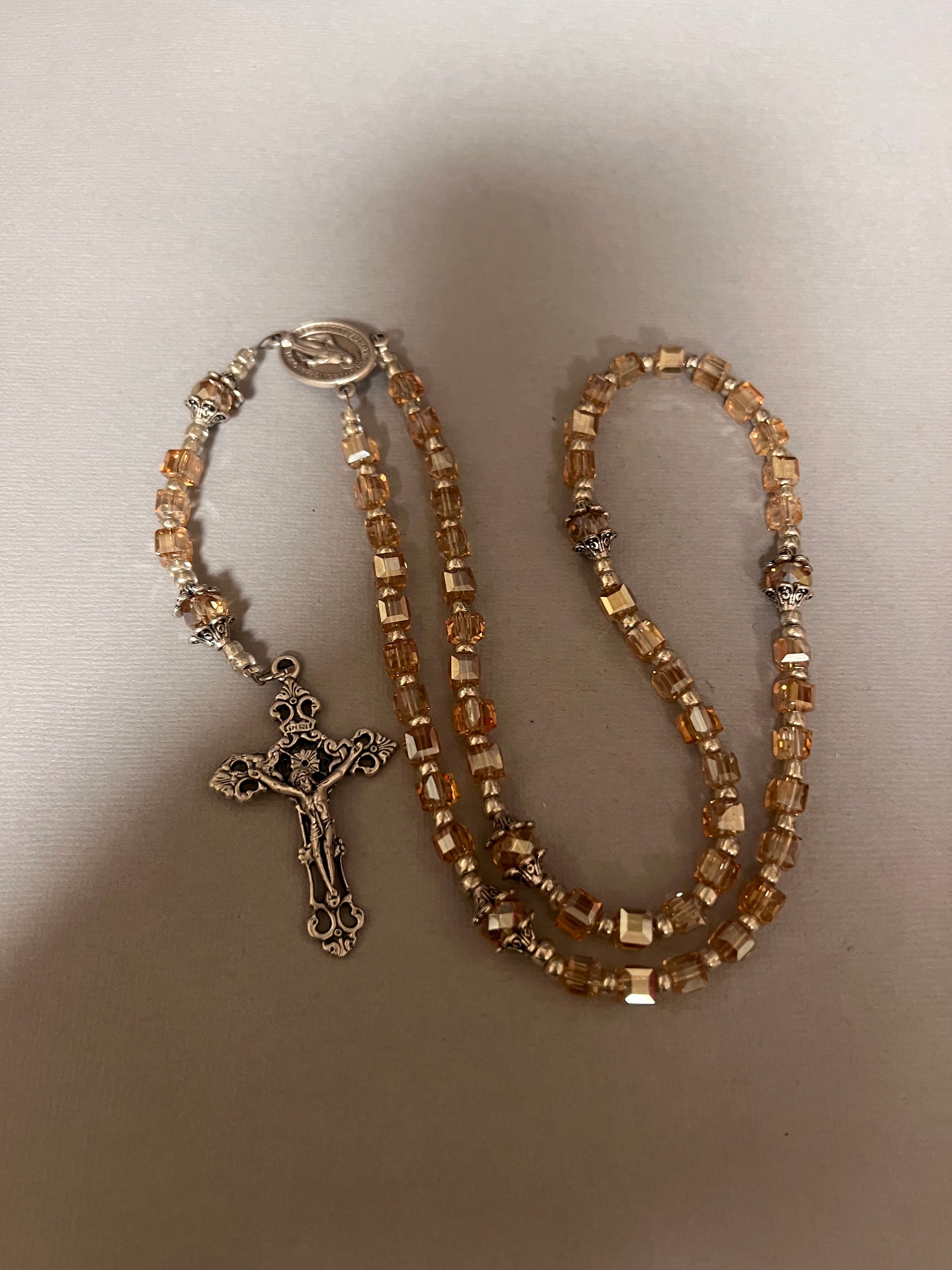 Rosary With a Beautiful Crucifix Medal and Beads. A Nice - Etsy