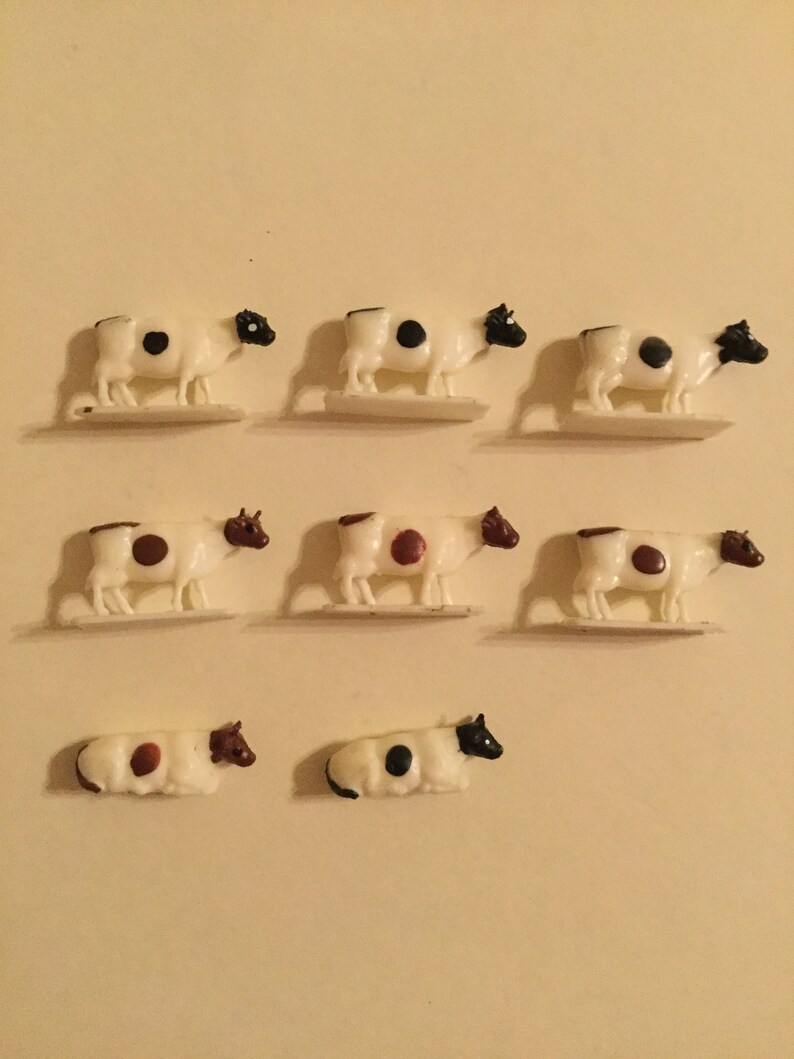 Vintage Miniature Cow Figures. Made of Hard Plastic. Great for Your ...