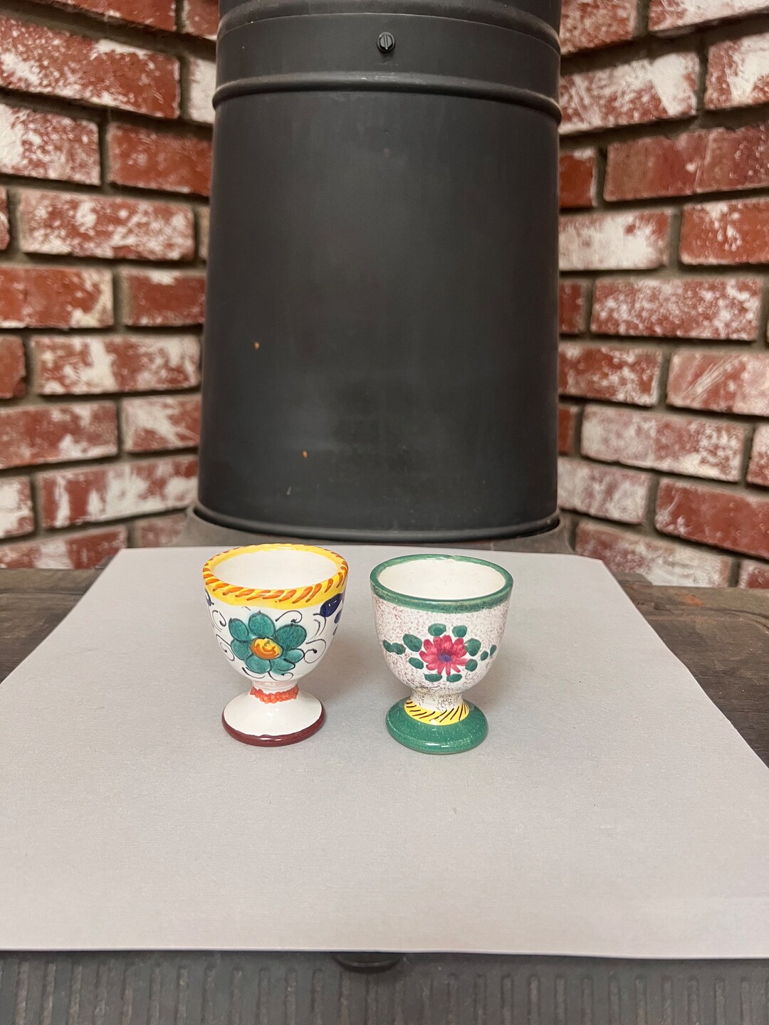 Hand Painted Egg Cups. Has Beautiful Flowers and Colors. A Fun Addition ...