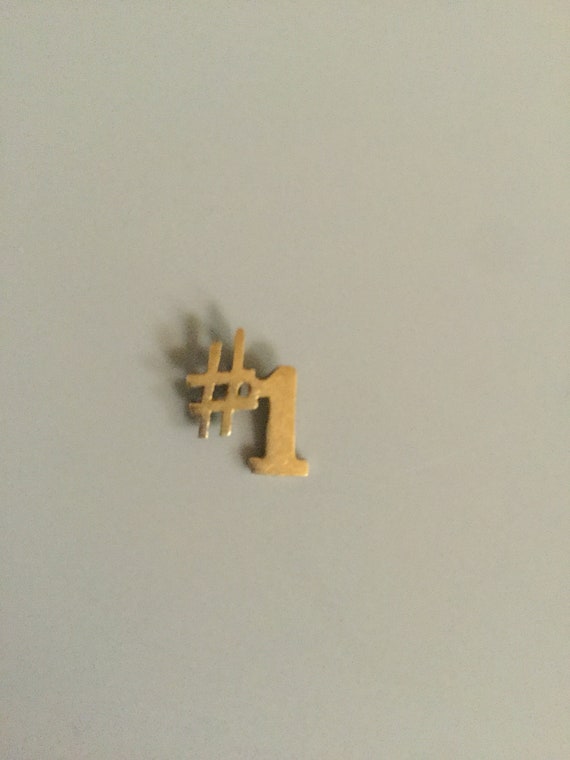 Vintage 14K Solid Gold number One Pendant. A Nice | Etsy