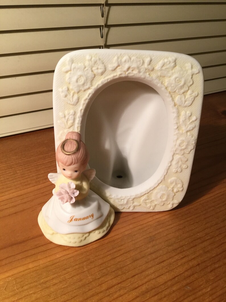 Vintage Lefton China Angel January Birthday Figurine With - Etsy