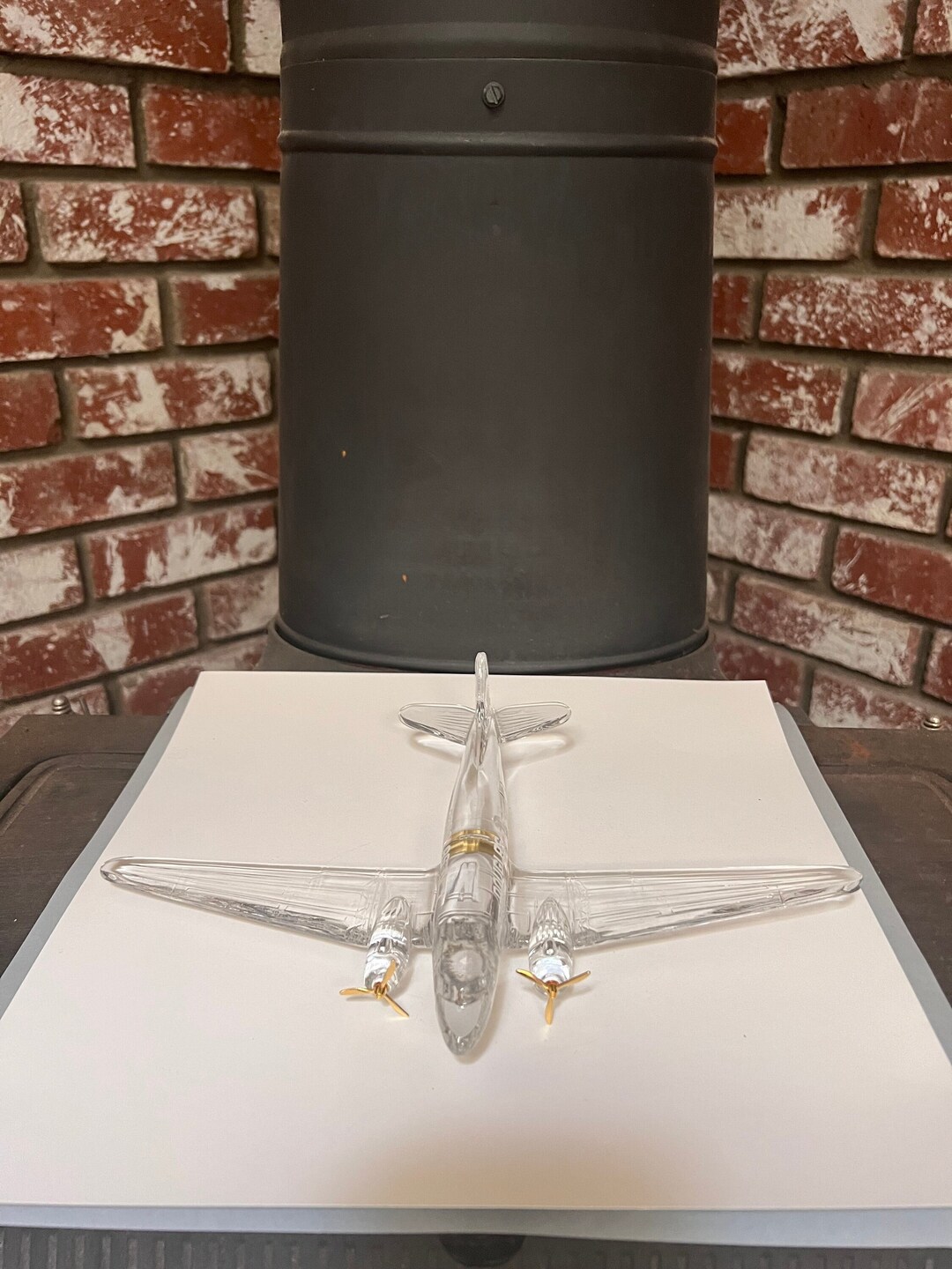 Vintage German Crystal Douglas Dc-3 Airplane Model Display. Does Not ...