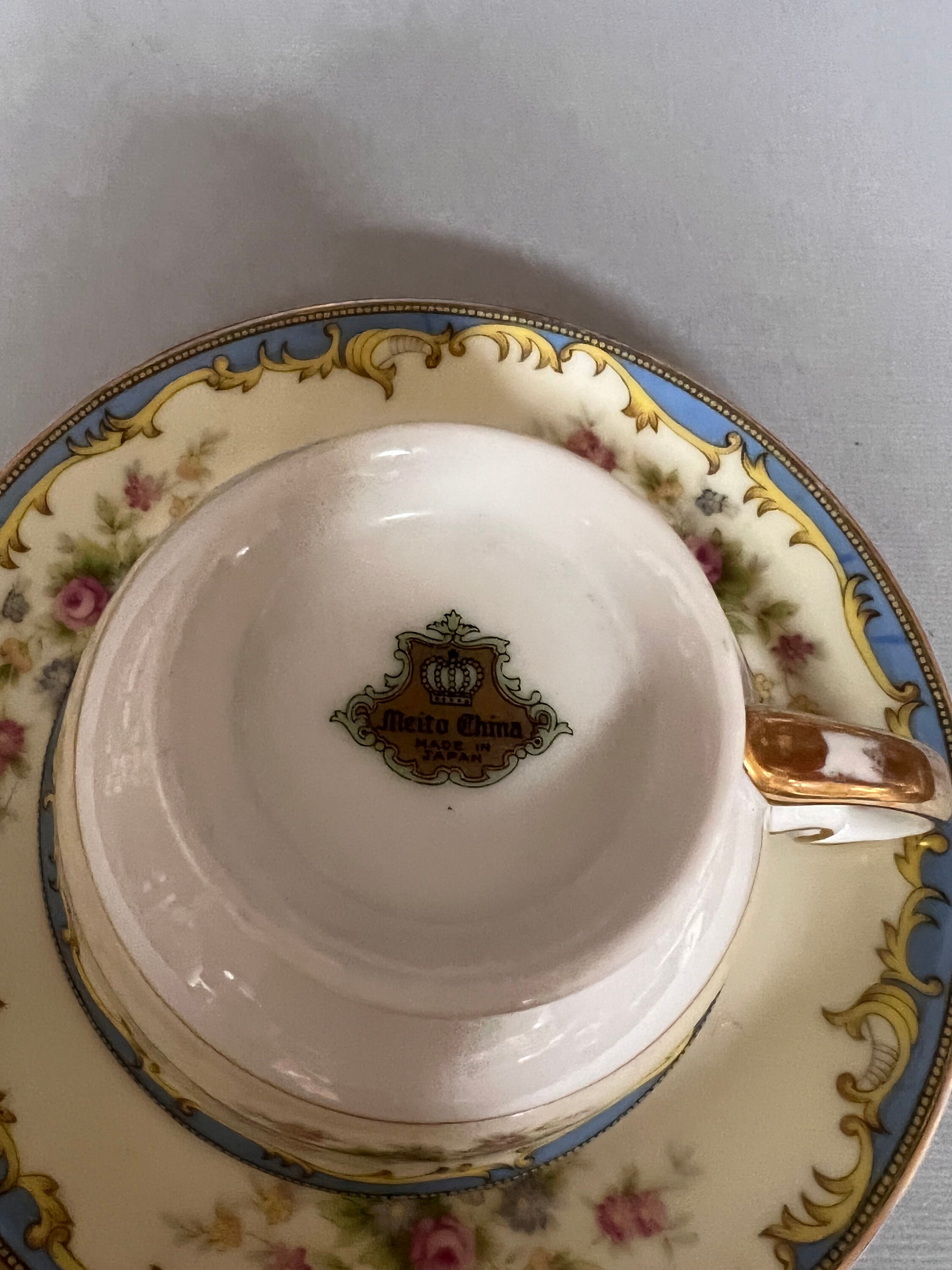 Vintage Meito China Tea Cup and Saucer. Made in Japan. Has Vintage Meito China Tea Cup and Saucer. Made in Japan. Has