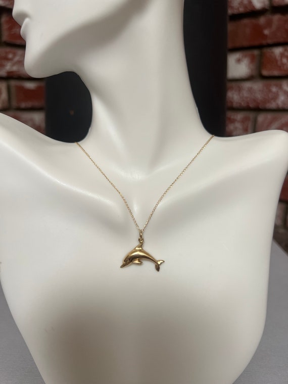 14K Solid Gold Dolphin Pendant. Gold Chain Not Includ… - Gem