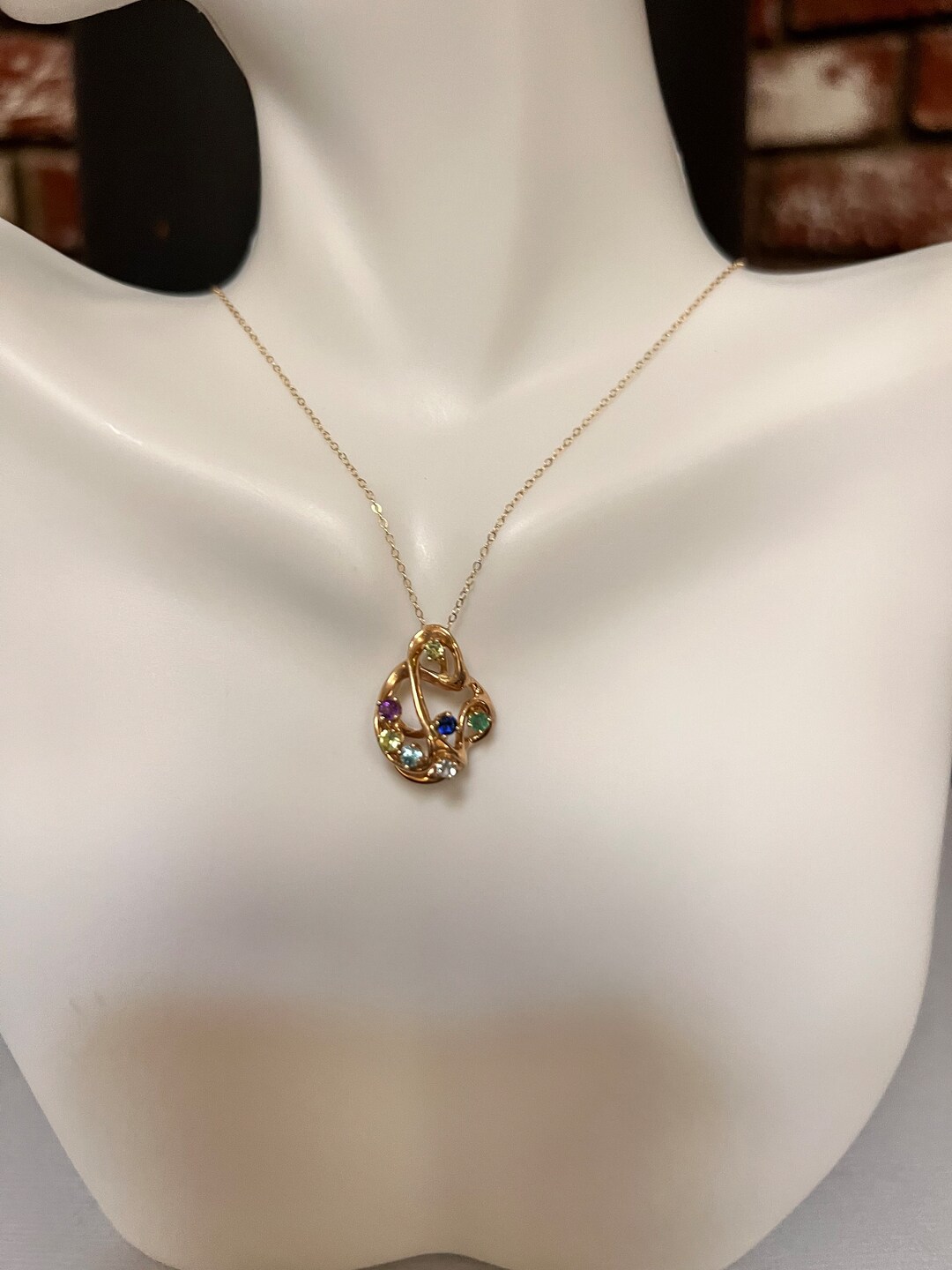 14K Solid Gold Pendant With Gemstones. Has Beautiful Gemstones and Nice ...