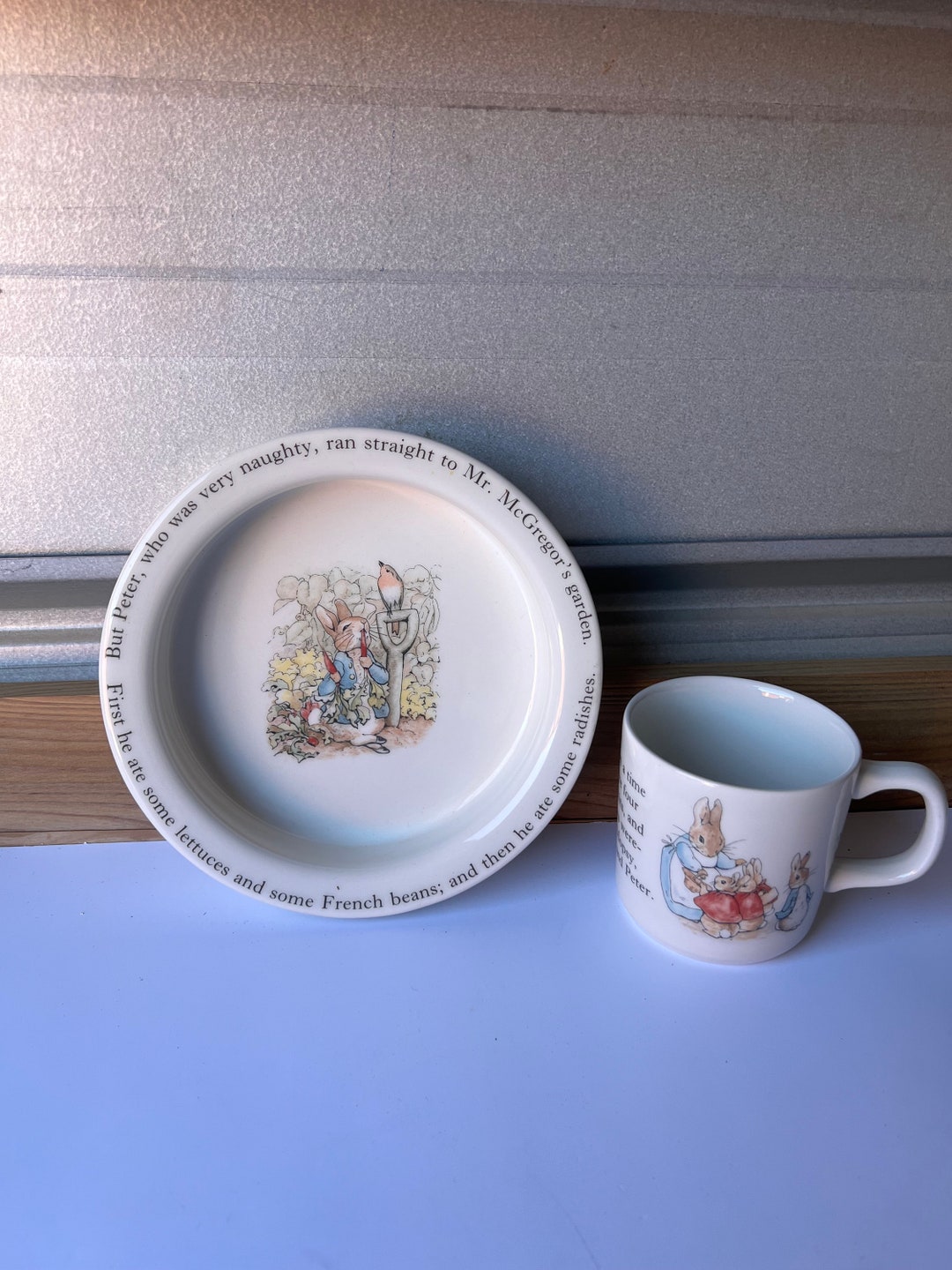 Vintage Wedgewood Peter Rabbit Bowl and Cup Set. Made in England. Cute ...