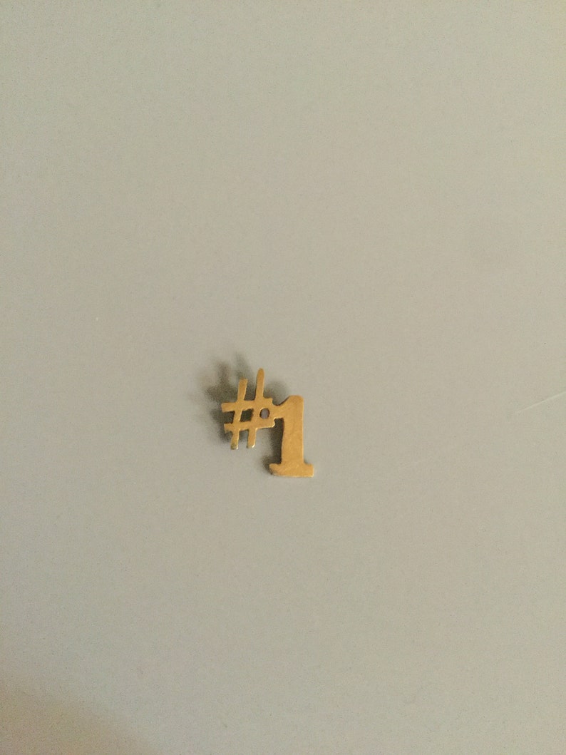Vintage 14K Solid Gold number One Pendant. A Nice - Etsy