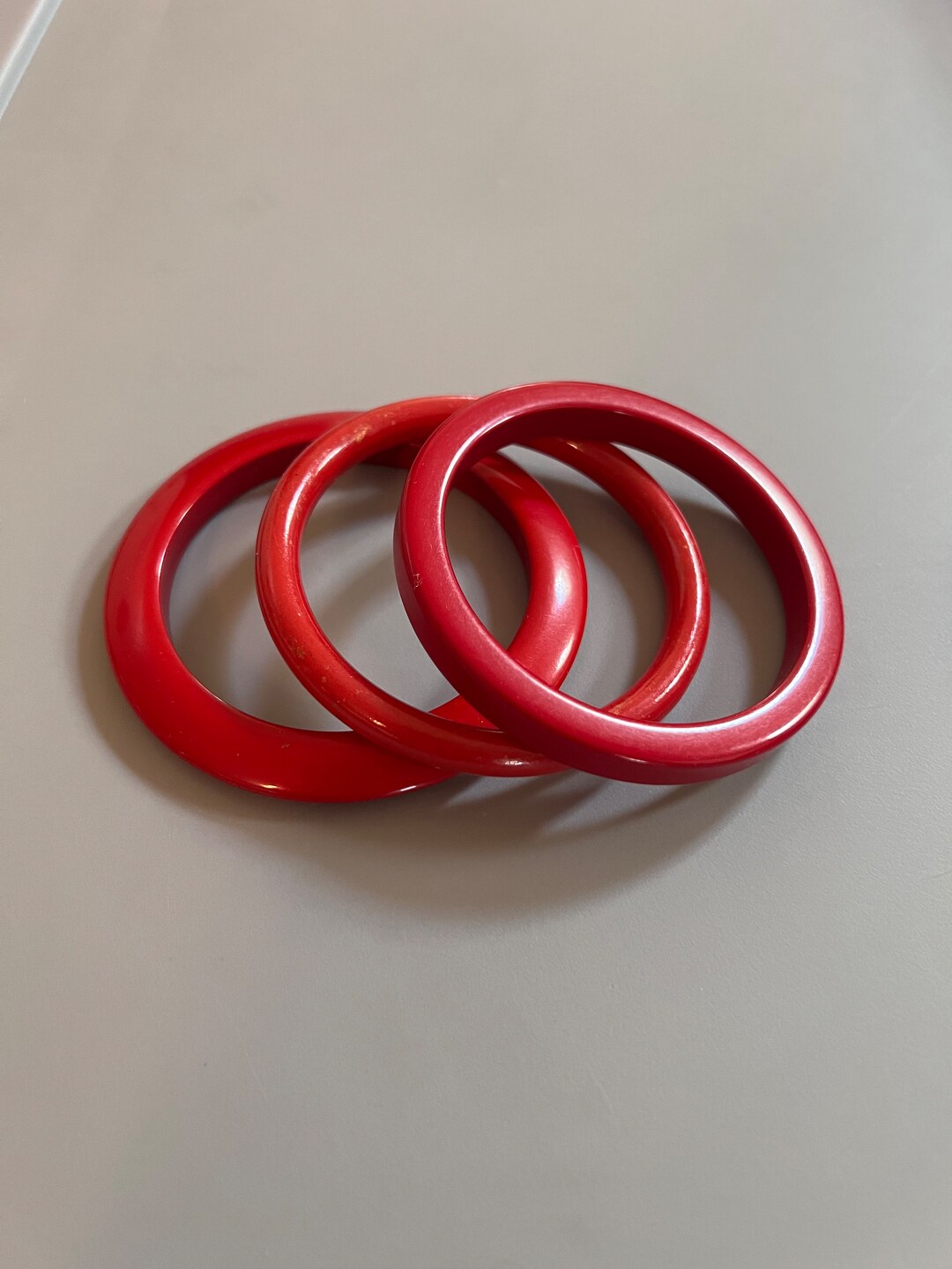 Vintage Cherry Red Plastic Bangles. Great Addition to Your Outfits. A ...