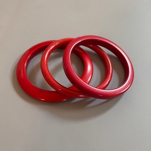 Vintage Cherry Red Plastic Bangles. Great Addition to Your Outfits. A ...