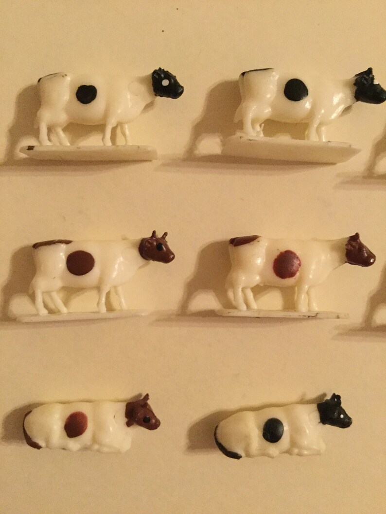 Vintage Miniature Cow Figures. Made of Hard Plastic. Great for Your ...