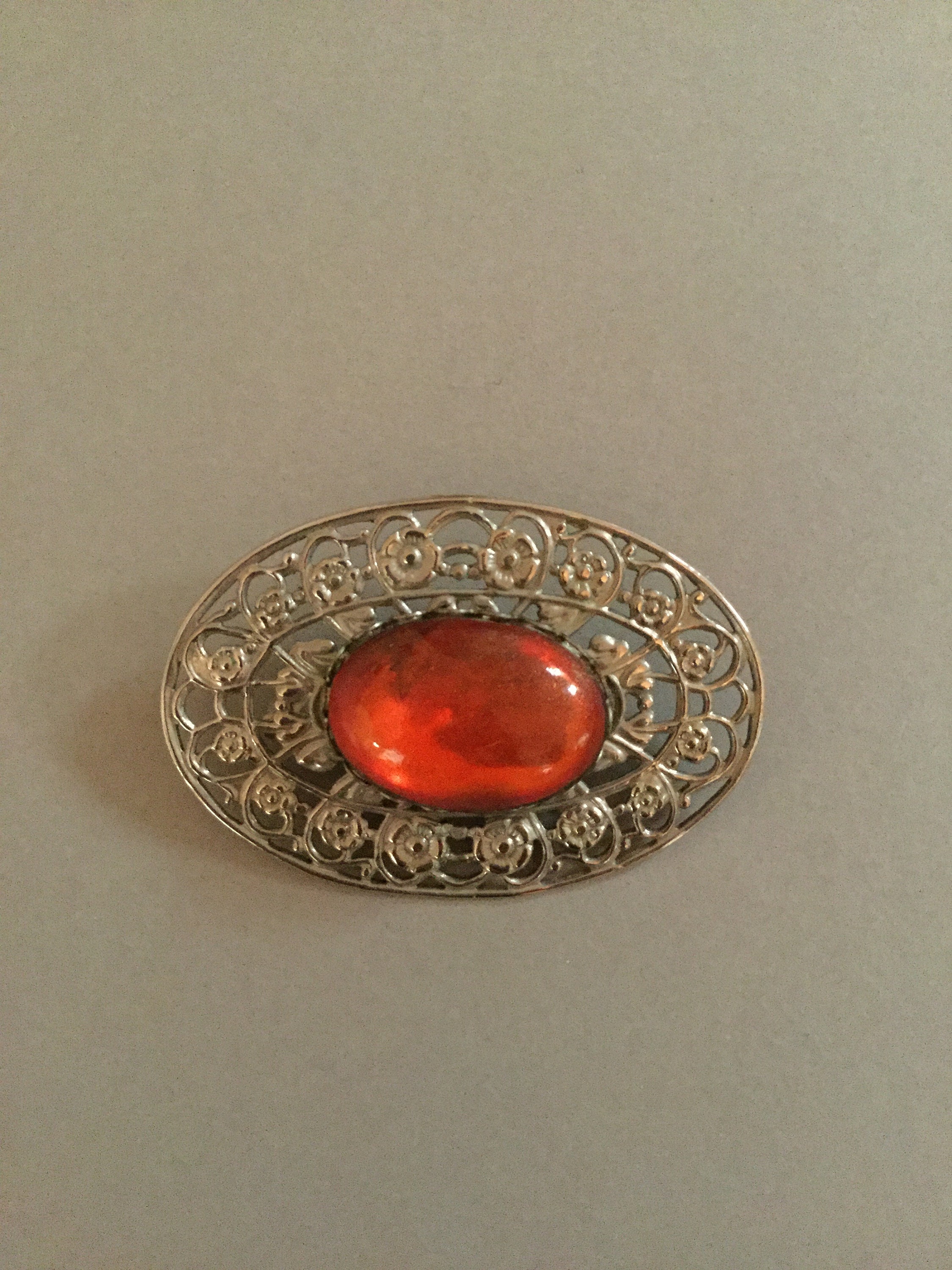Vintage Brooch. Has a Beautiful Orange Stone with Nice | Etsy
