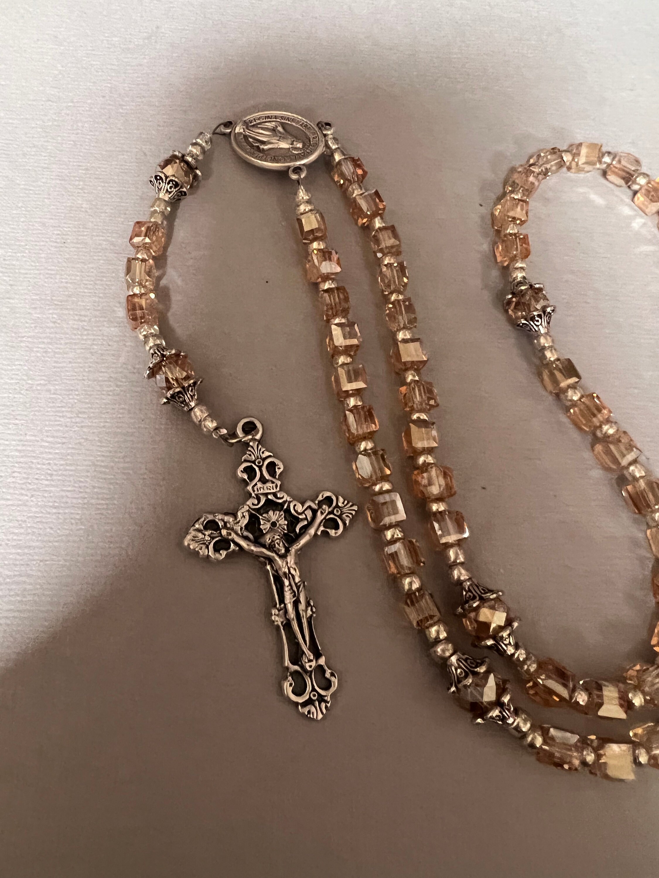 Rosary With a Beautiful Crucifix Medal and Beads. A Nice - Etsy